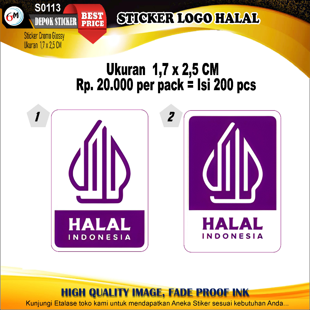 Jual STIKER LOGO HALAL (1pack = isi 200 pcs) | Shopee Indonesia