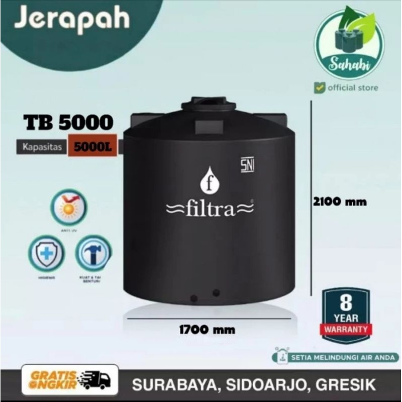 Jual Tandon Air / Toren Air / Tangki Air Filtra 5000 Liter TBF 5500 ...