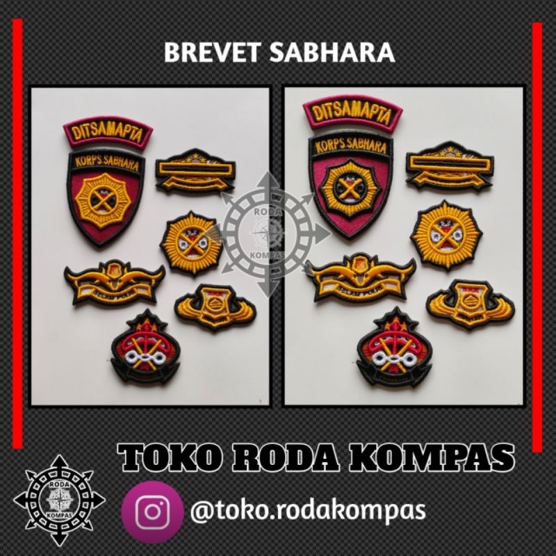 Jual Brevet/atribut Polisi Sabhara lis Hitam Bordir Timbul | Shopee ...