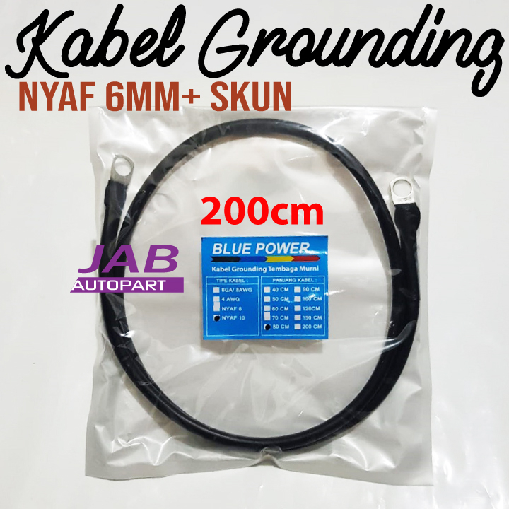 Jual [200 cm] Kabel NYAF 6mm + Skun Kabel Grounding Ground BLUE POWER ...