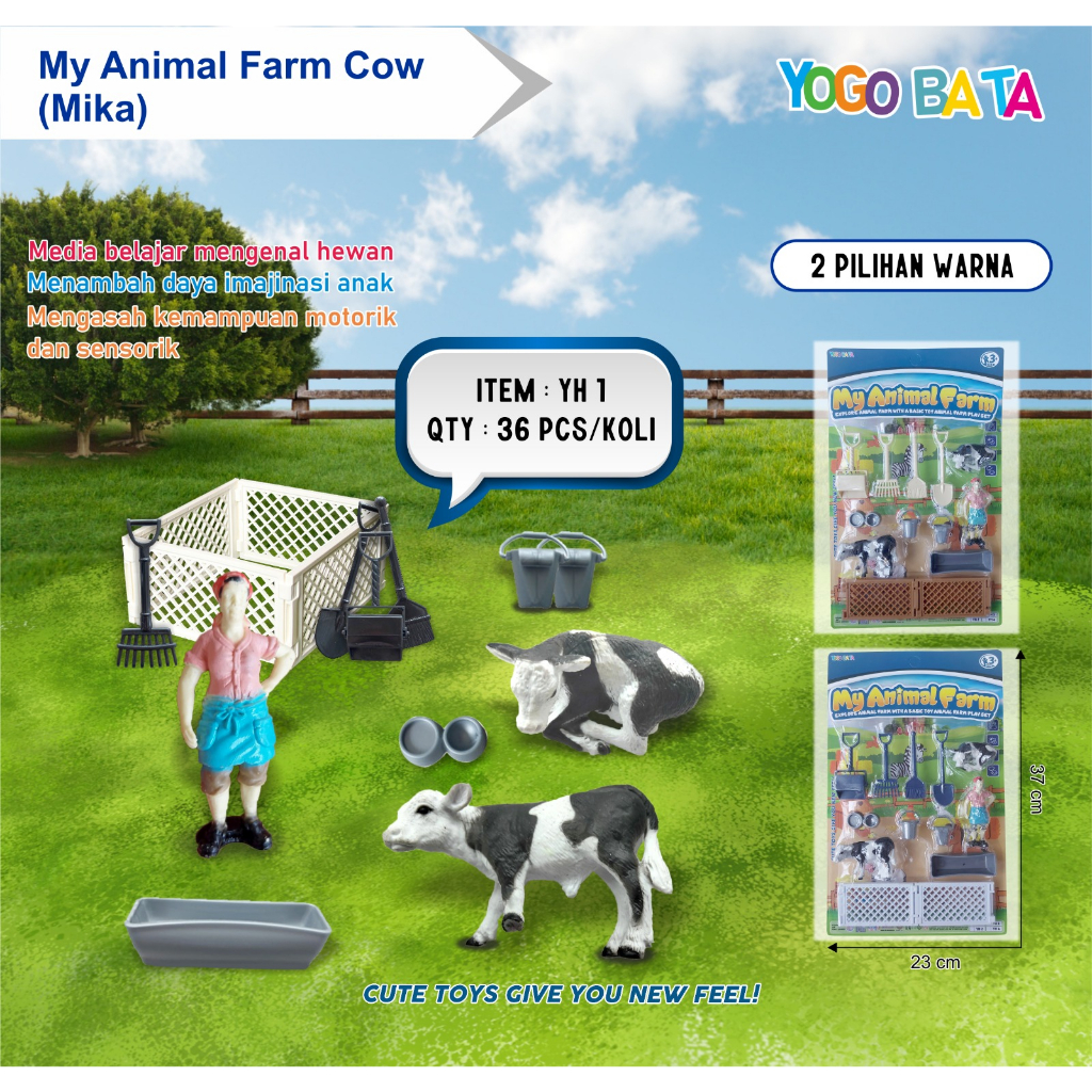 Jual MAINAN MY ANIMAL FARM COW KEMASAN MIKA / MAINAN ANAK SET KANDANG ...