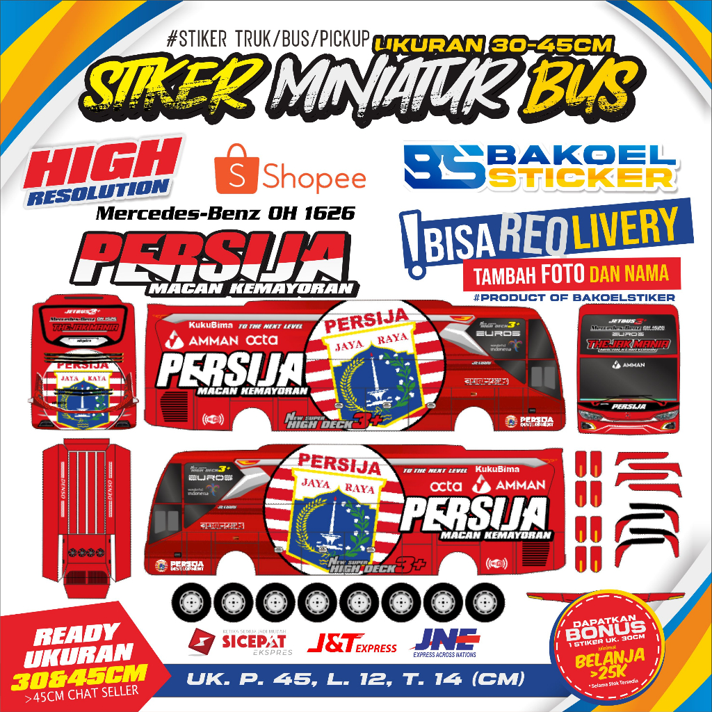 Jual STIKER MINIATUR BUS SEPAKBOLA INDONESIA UK. 30-45CM | Shopee Indonesia