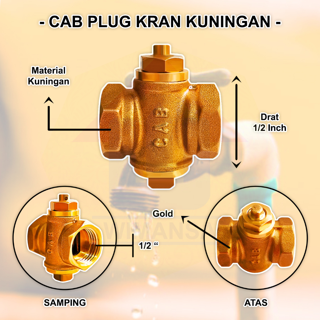 Jual CAB PLUG KRAN KUNINGAN 1/2 INCH - PLUG KUNINGAN | Shopee Indonesia