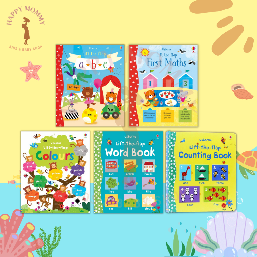Jual Usborne Young Lift The Flap Colours Word Counting Book ABC First ...