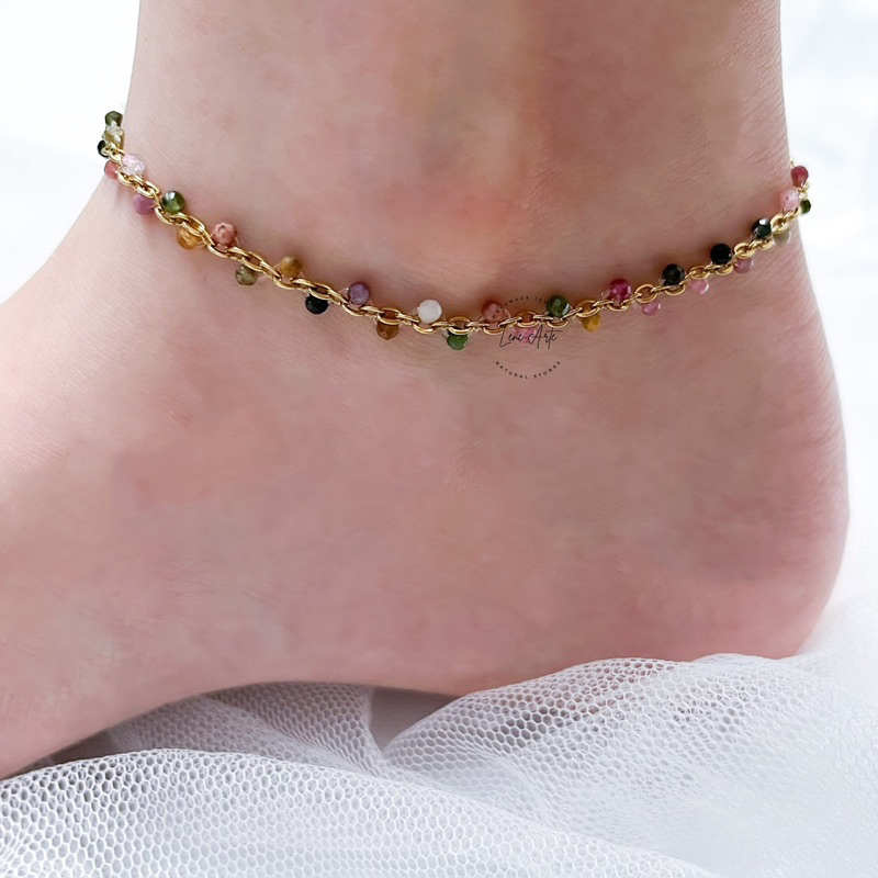 Jual Gemstone Braided Anklet Anti Karat | Dianella Anklet | Shopee ...