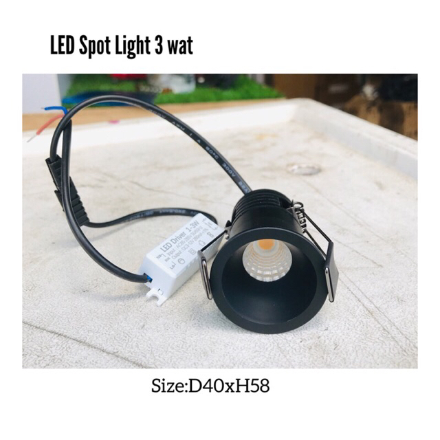 Jual Lampu Downlight Spotlight Led cob mini 3 wat/Lamp LED spot hitam ...