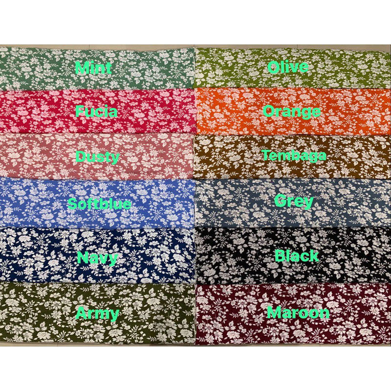 Jual KAIN RAYON MOTIF BUNGA TANGKAI | Shopee Indonesia