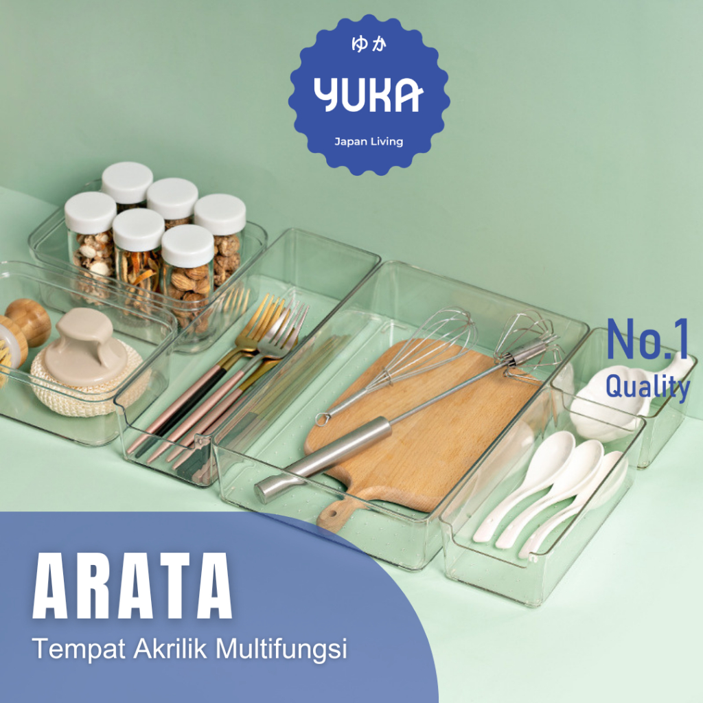 Jual 【YUKA】ARATA Wadah Pen Pensil Bening Wadah Lemari Alat Dapur ...