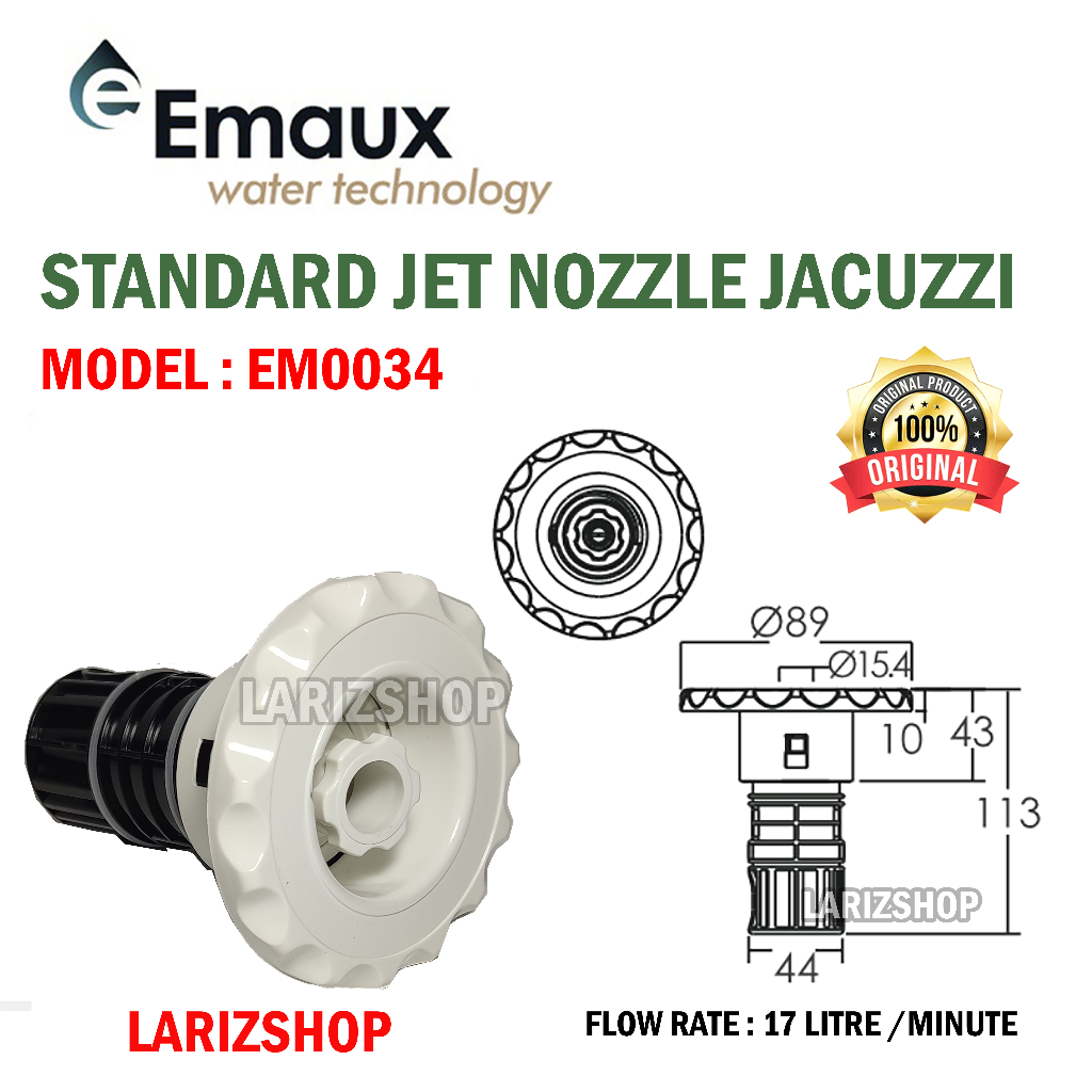 Jual Jet Nozzle Inlet Jacuzzi EMAUX ORIGINAL / Nosel Jacuzi spa Fitting ...