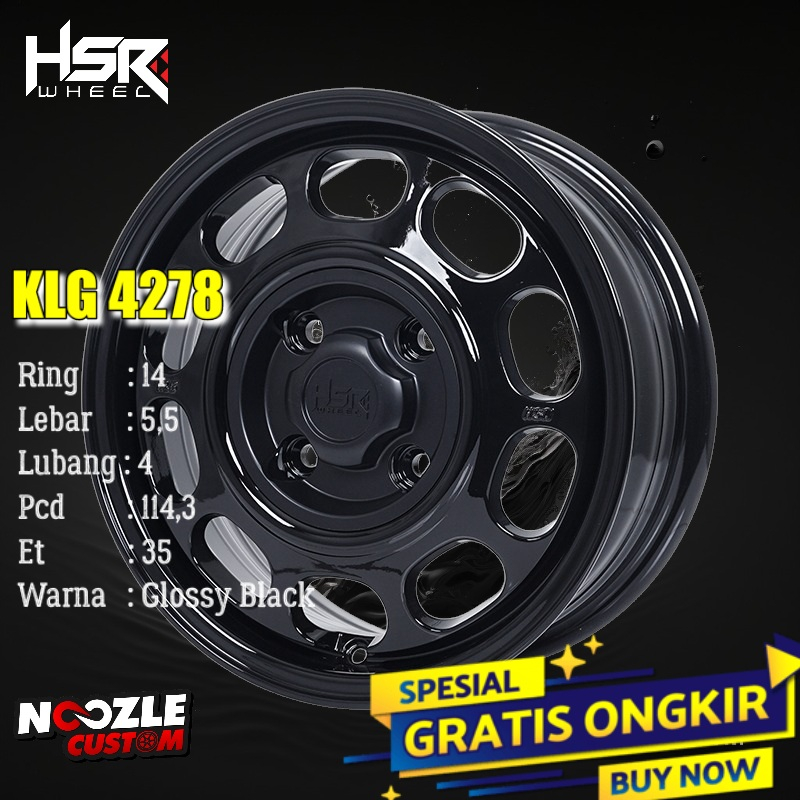 Jual VELG HSR RING 14 MODEL KALENG TYPE RACING KLG R14 LUBANG 4 WARNA ...