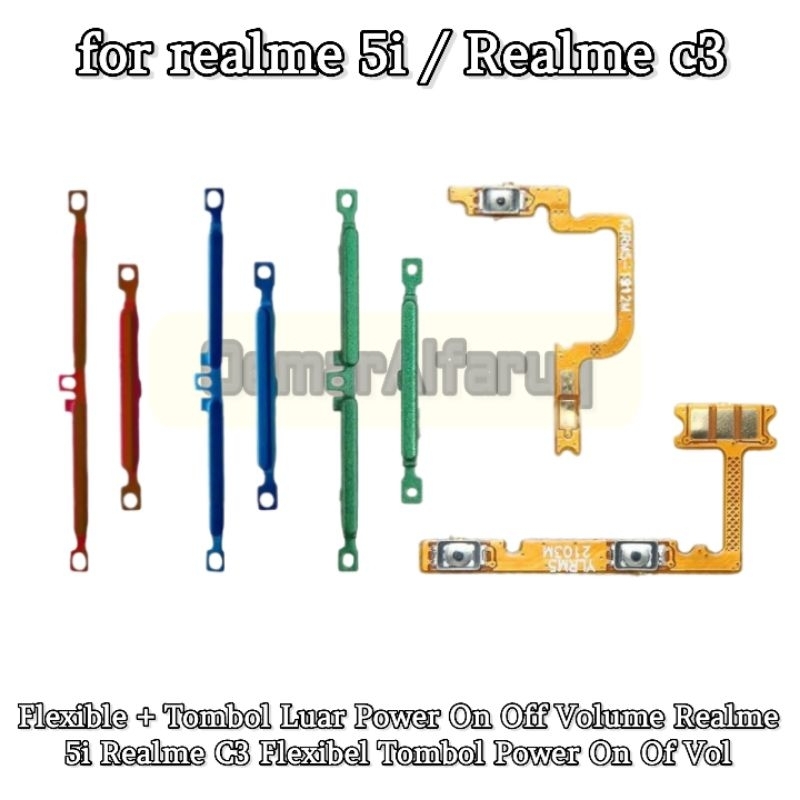 Jual Flexible+Tombol Fullset On Off Volume Realme 5i | Realme C3 Flexibel Power On Of Vol ...