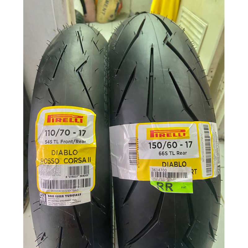 Jual Paket ban pirelli diablo rosso corsa 2 ukuran 110/70-17 & 150/60 ...