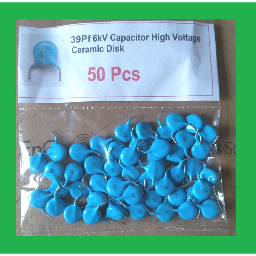 Jual QTY 50 Pcs 39pF 6kV Capacitor High Voltage Ceramic Disk | Shopee ...