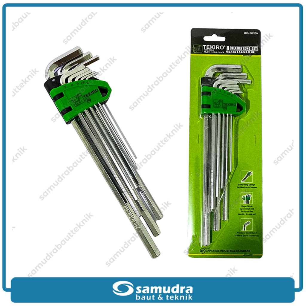 Jual KUNCI L SET PANJANG 8 PCS TEKIRO HEX KEY LONG SET HK-LS1200 ...