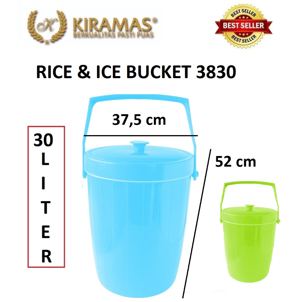 Jual KIRAMAS Rice Bucket / Thermos Nasi / Es / Ice 30L 3830 (BY:GOJEK ...