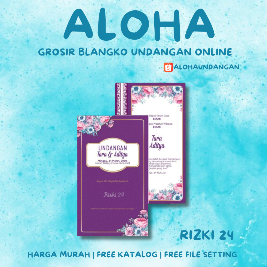 Jual BLANGKO UNDANGAN NIKAH MURAH RIZKI 24 | Aloha Undangan | Shopee Indonesia