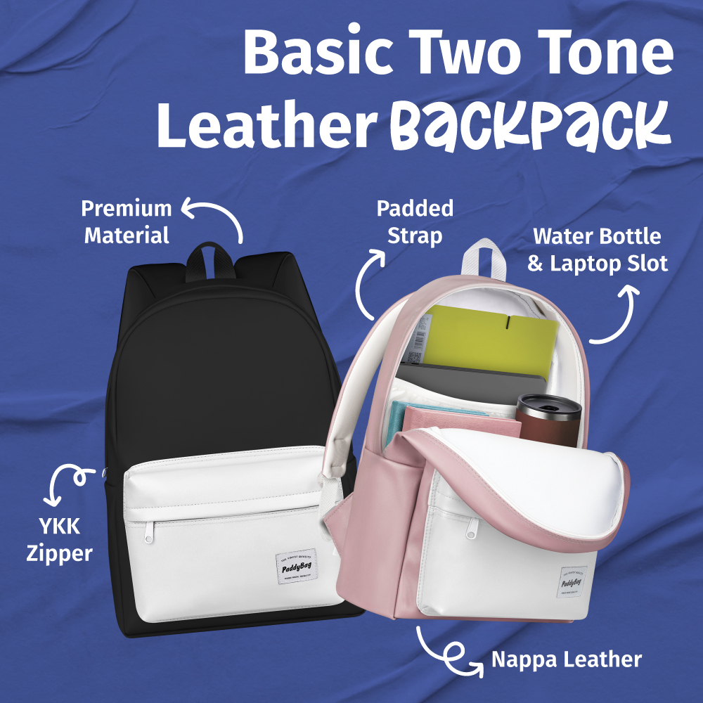 Jual Paddy Basic Leather Two Tone Backpack - Paddybag Tas Ransel Wanita Serbaguna | Shopee Indonesia