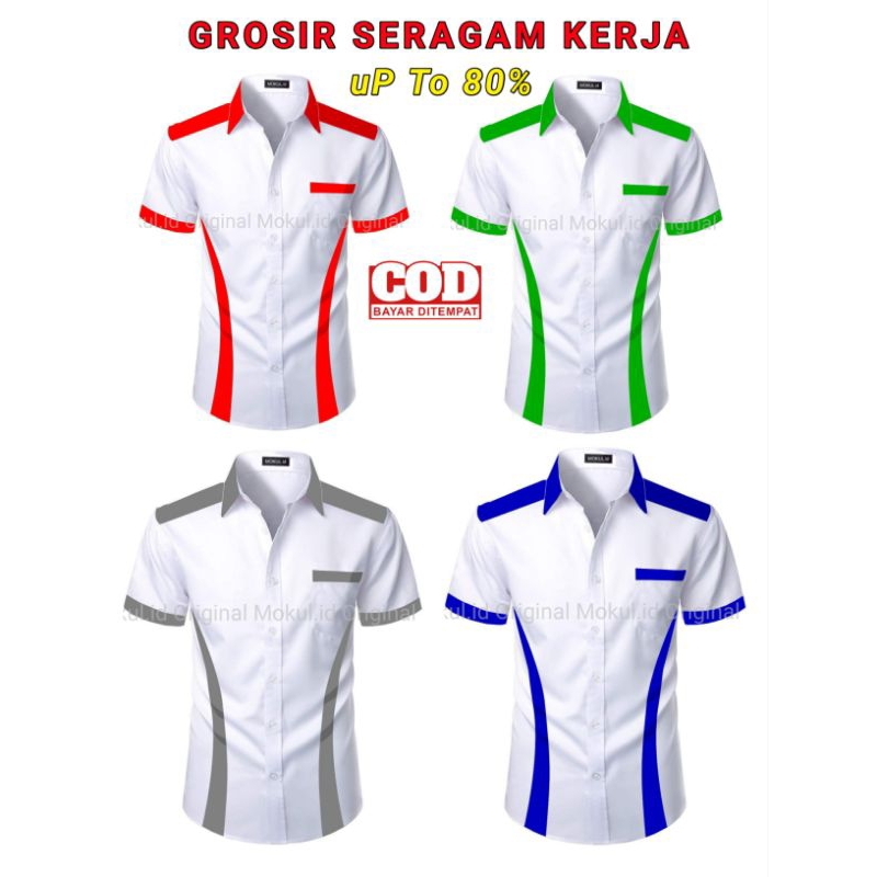 Jual kemeja seragam kerja/seragam kerja kantor/kemeja lapangan/kemeja ...