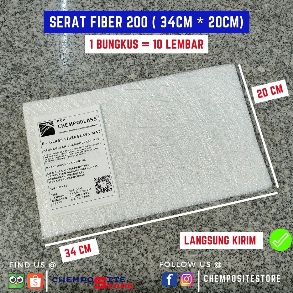 Jual Serat pelapis anti bocor fiber glass untuk aquaproof 10 lembar ...