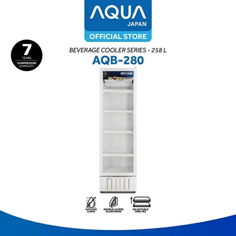 Jual SHOWCASE COOLER AQUA AQB-280 4 RAK 258L | Shopee Indonesia