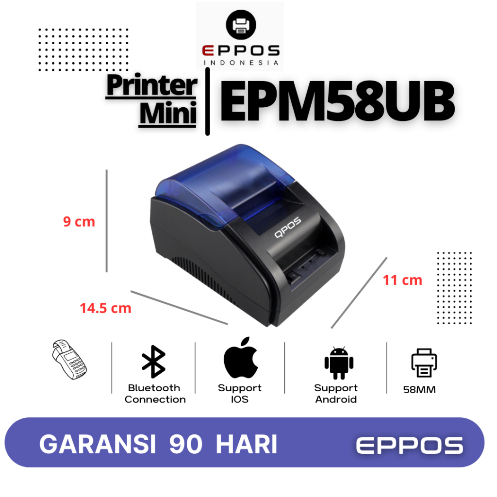 Jual Printer Bluetooth Thermal 58mm Dekstop - EPPOS RPP02 / RPP02N | Shopee Indonesia