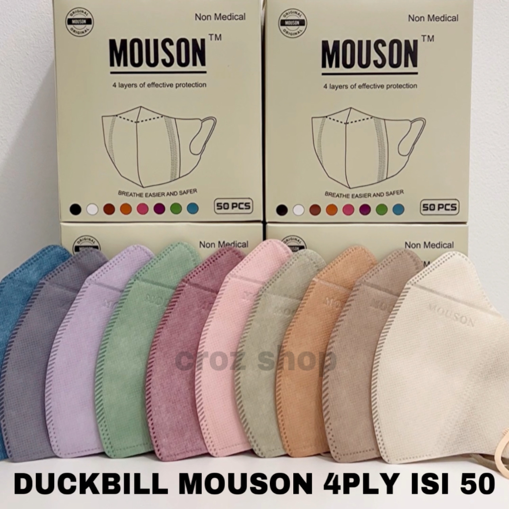 Jual Masker Duckbill Mouson Mix 4ply isi 50 pcs Emboss | Shopee Indonesia