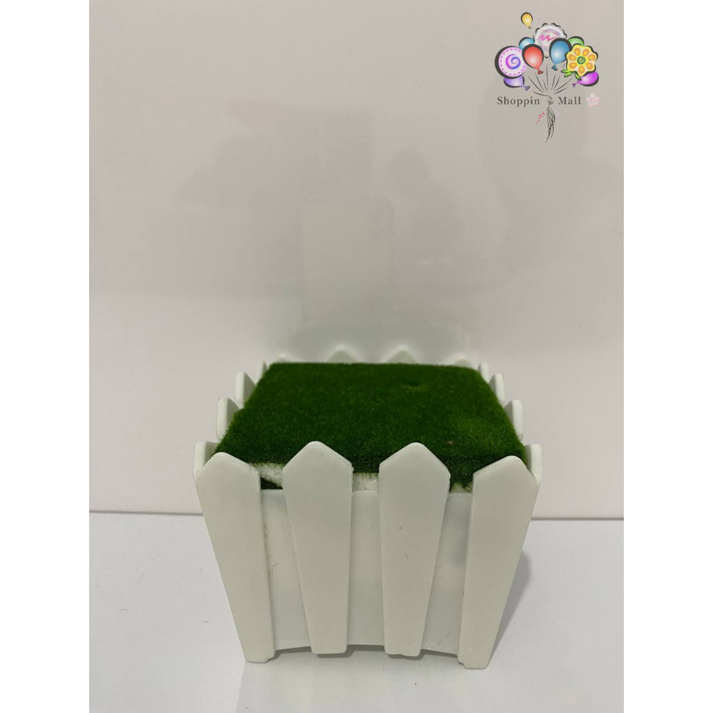 Jual 93# Pot bunga plastik +busa lumut persegi motif pagar | Shopee ...
