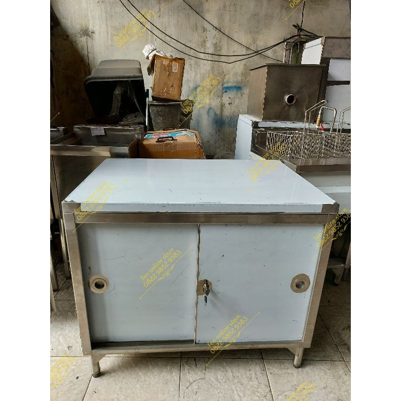 Jual MEJA CABINET DAPUR STAINLESS STEEL/CABINET DAPUR SLIDE/SWING DOOR ...