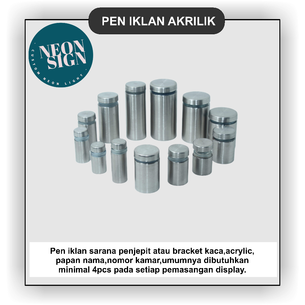 Jual PEN IKLAN 12 X 20 STAINLESS | 12x20 | BAUT AKRILIK / BAUT KACA ...