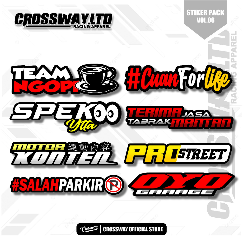 Jual STIKER PACK MOTOR RACING PRINTCUT, STICKER ISI 8 PCS | Shopee ...