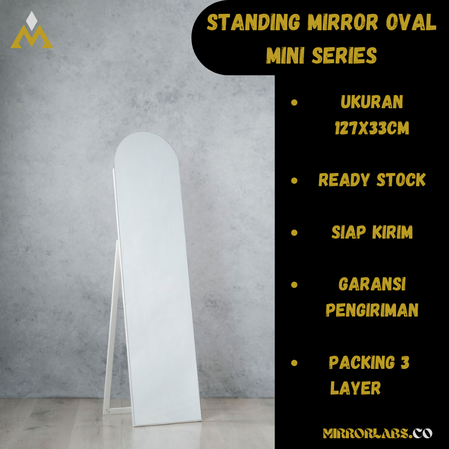 Jual STANDING MIRROR FRAMELESS OVAL MINI - AESTHETIC | KACA BERDIRI ...