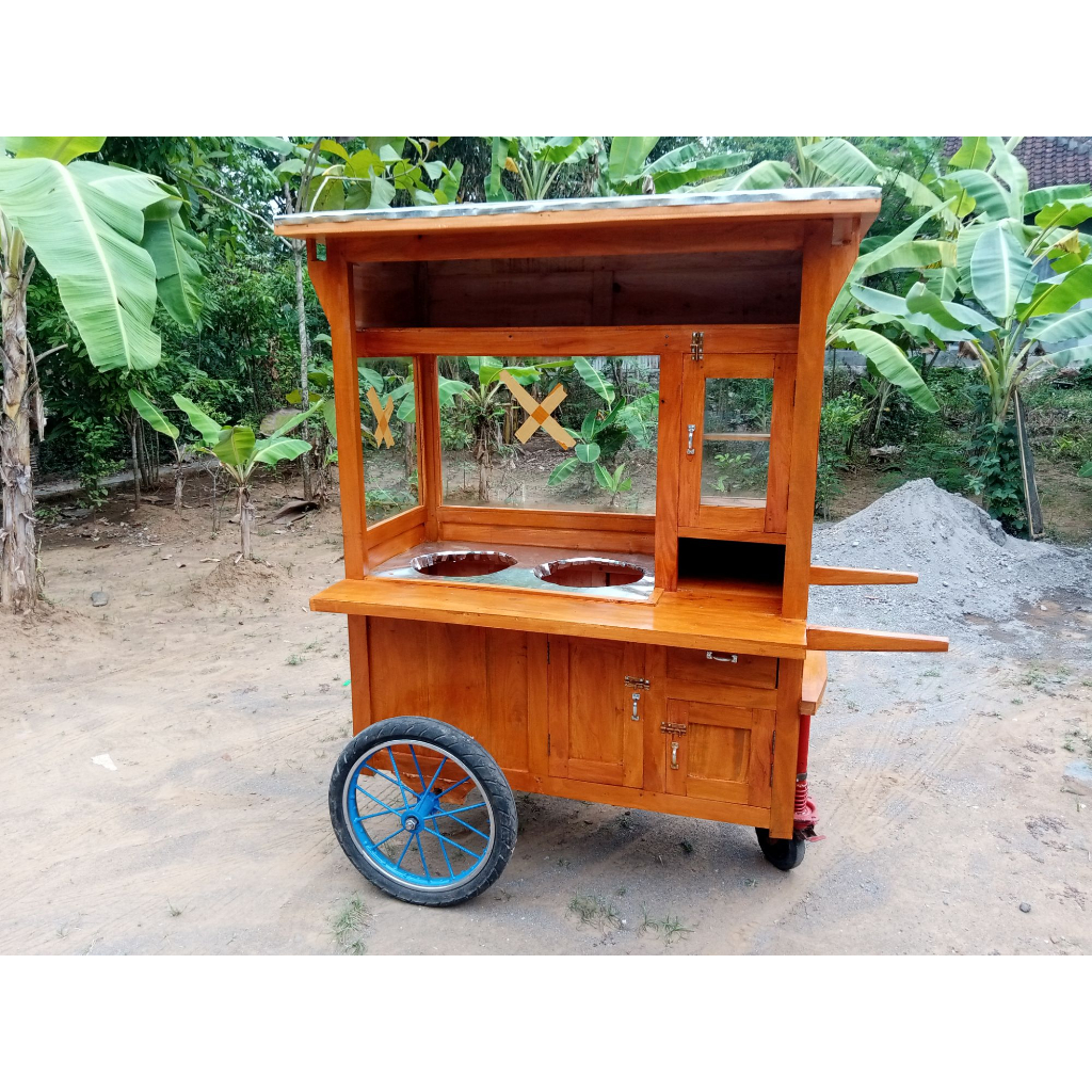 Jual gerobak bakso full kaca roda tiga free ongkir | Shopee Indonesia