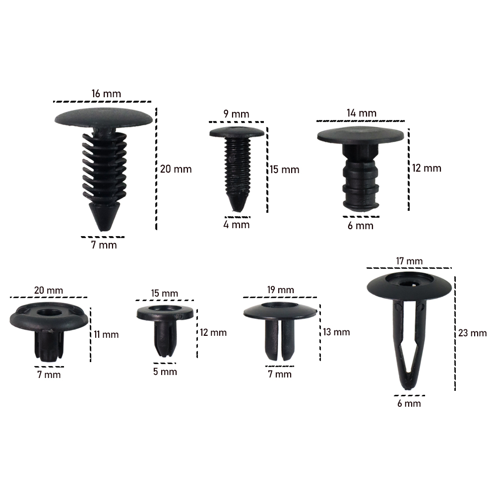 Jual Baut Klip Plastik Rivet Baut Kancing Body Motor Mobil isi 200pcs ...