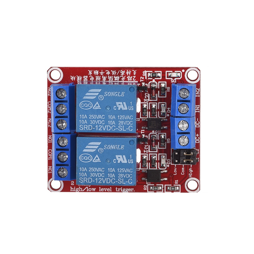 Jual 2 Channel Relay Module 5V 12V 24V Optocoupler High & Low Trigger ...
