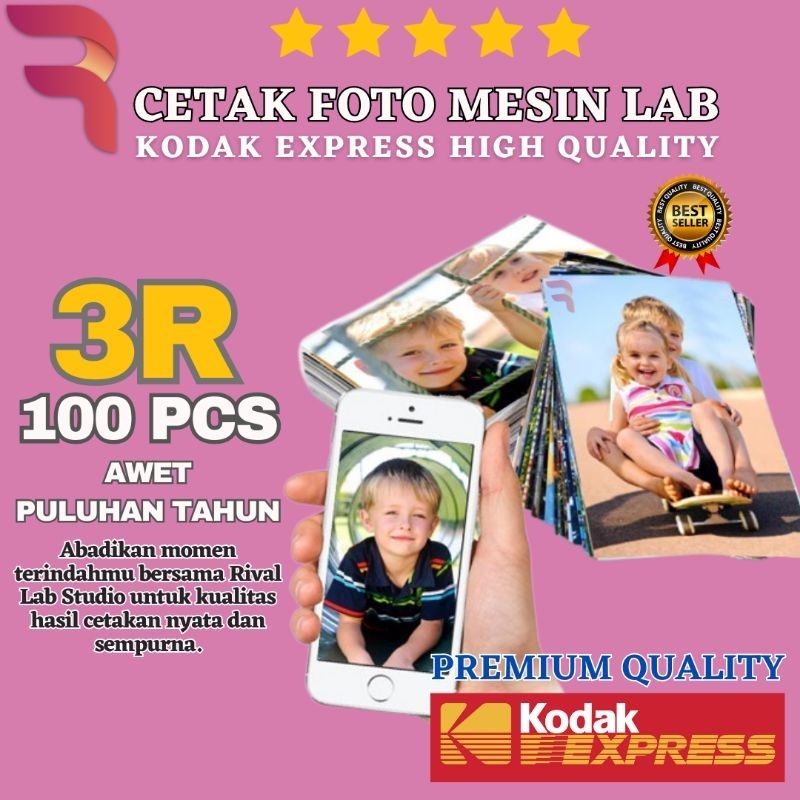 Jual RIVAL Cetak Foto 3R isi 100 Lembar Mesin Lab Kodak Express High ...