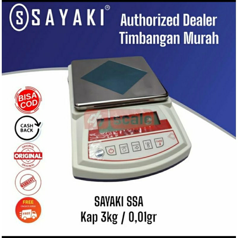 Jual Timbangan emas analitical laboratorium digital merek sayaki ssa kapasitas 3000 gram x 0.01 ...