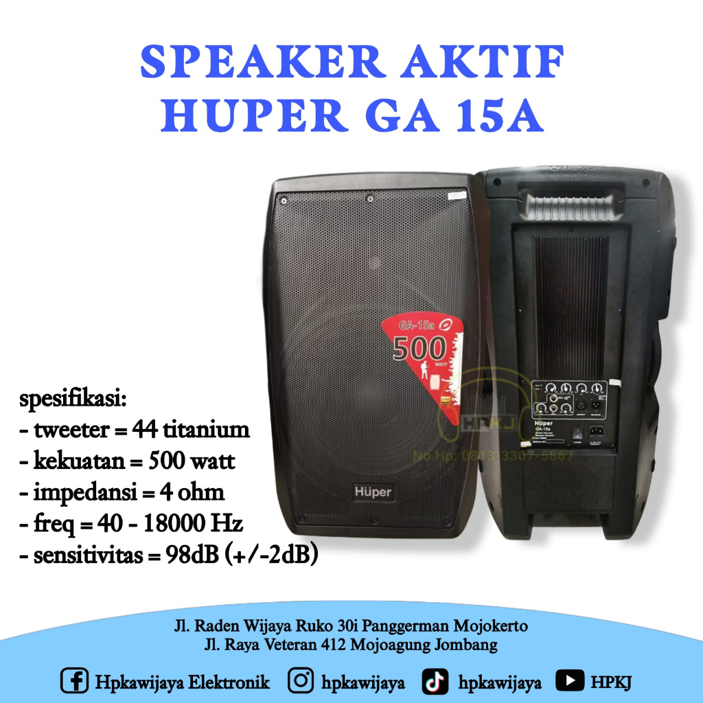 Jual SPEAKER AKTIF HUPER GA-15A speaker aktif huper 15in GA 15A (SET ...