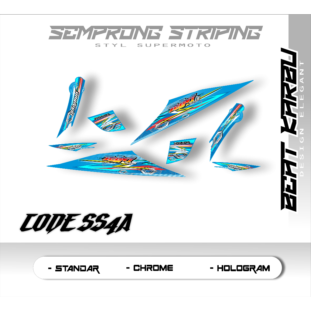 Jual SS4A STRIPING BEAT KARBU RACING KEREN BISA CUSTOM UBAH WARNA BEBAS ...