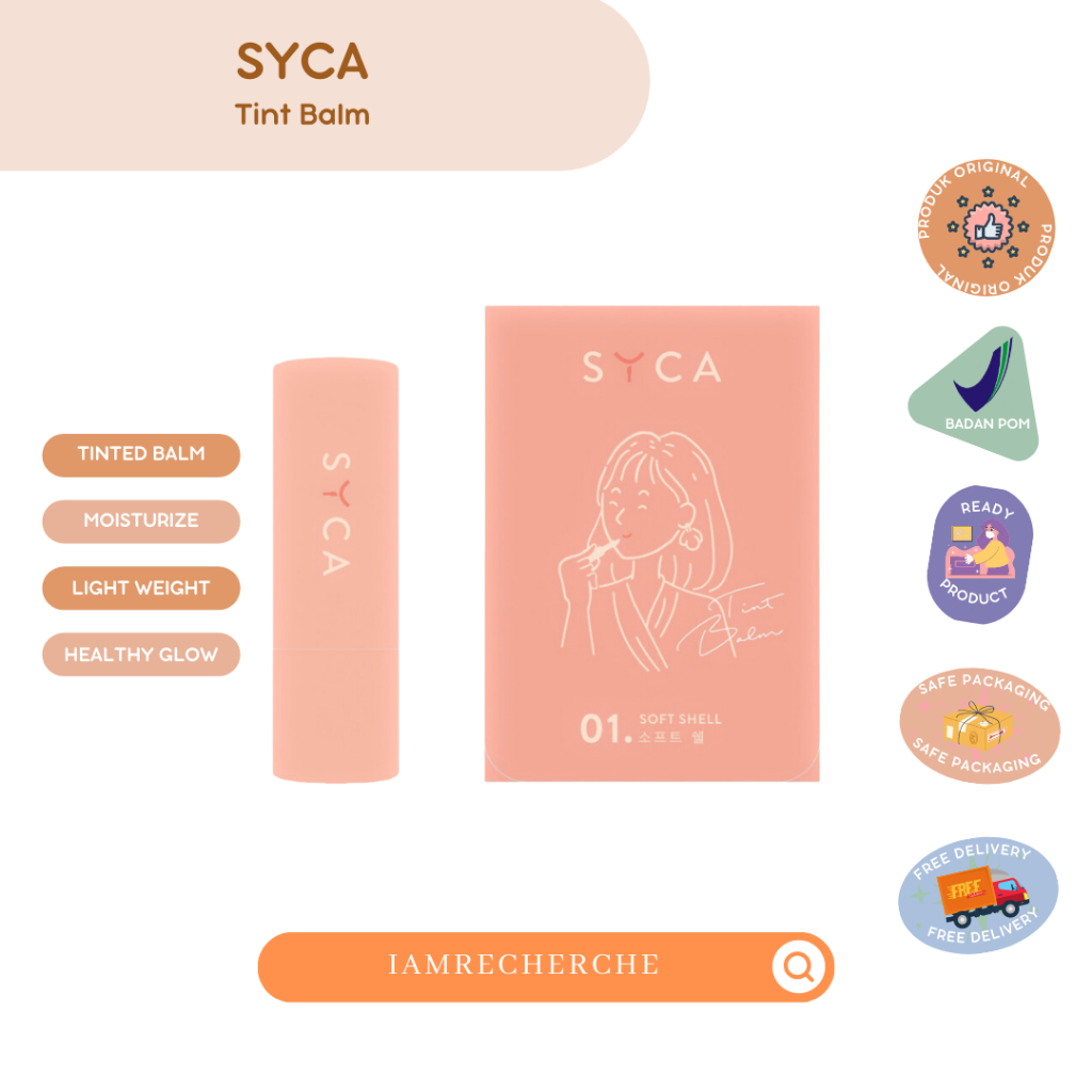 Jual Tinted Lip balm SYCA |01 Soft Shell |02 Coral Sand | Shopee Indonesia