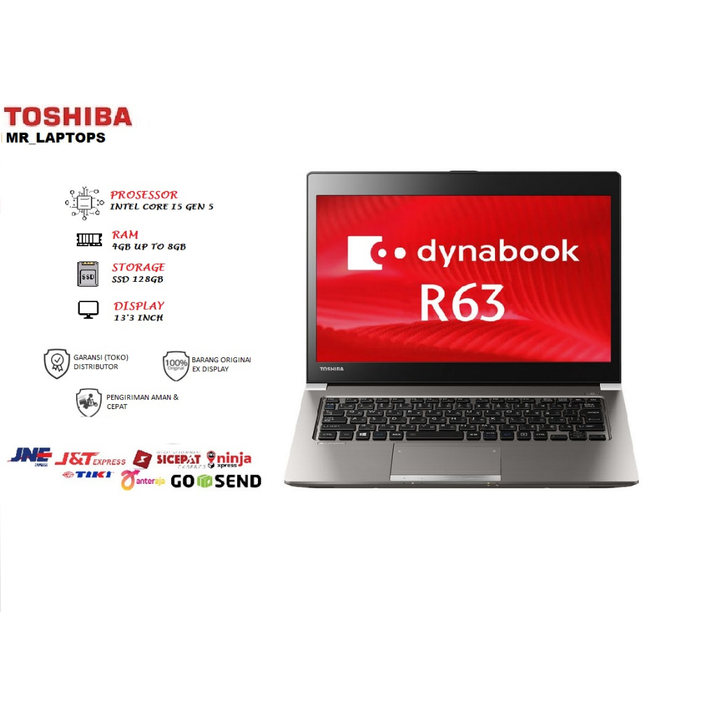 Jual Laptop Slim Toshiba R63 Core i5 Gen 5 / Ram 8GB / 128GB SSD // Win ...