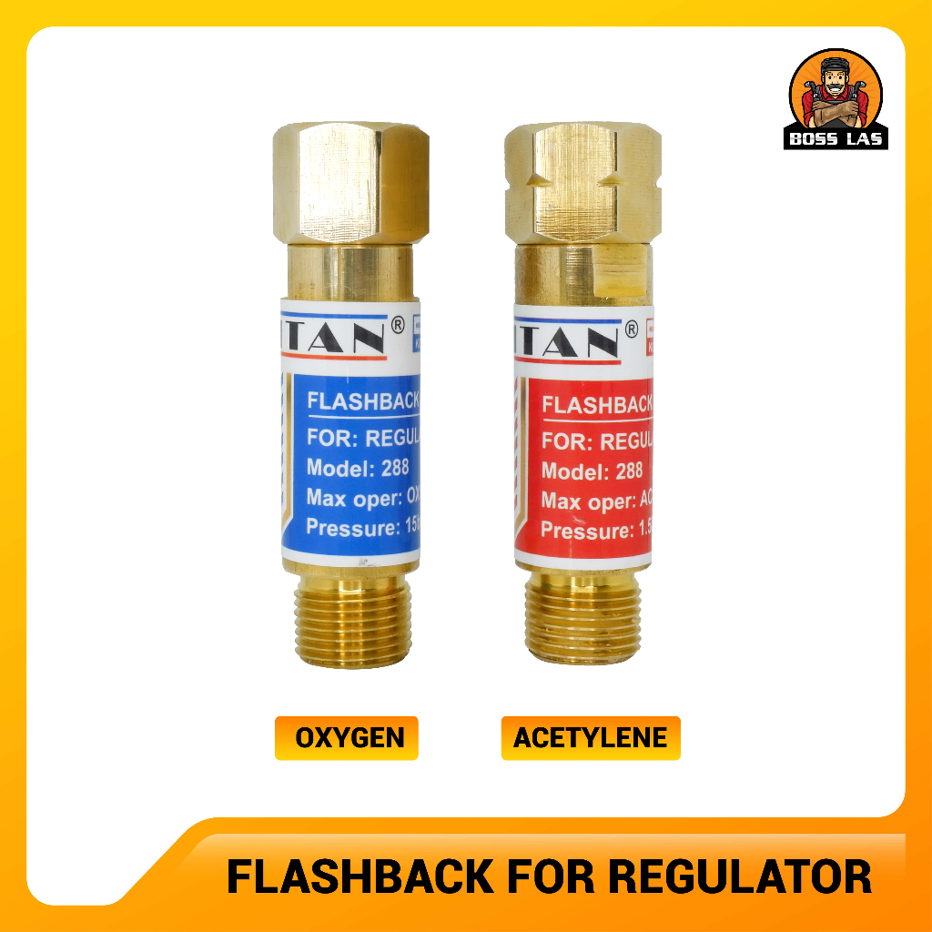 Jual TITAN Flashback Arrestor For Regulator OXY & LPG/ACY Las / Flash ...