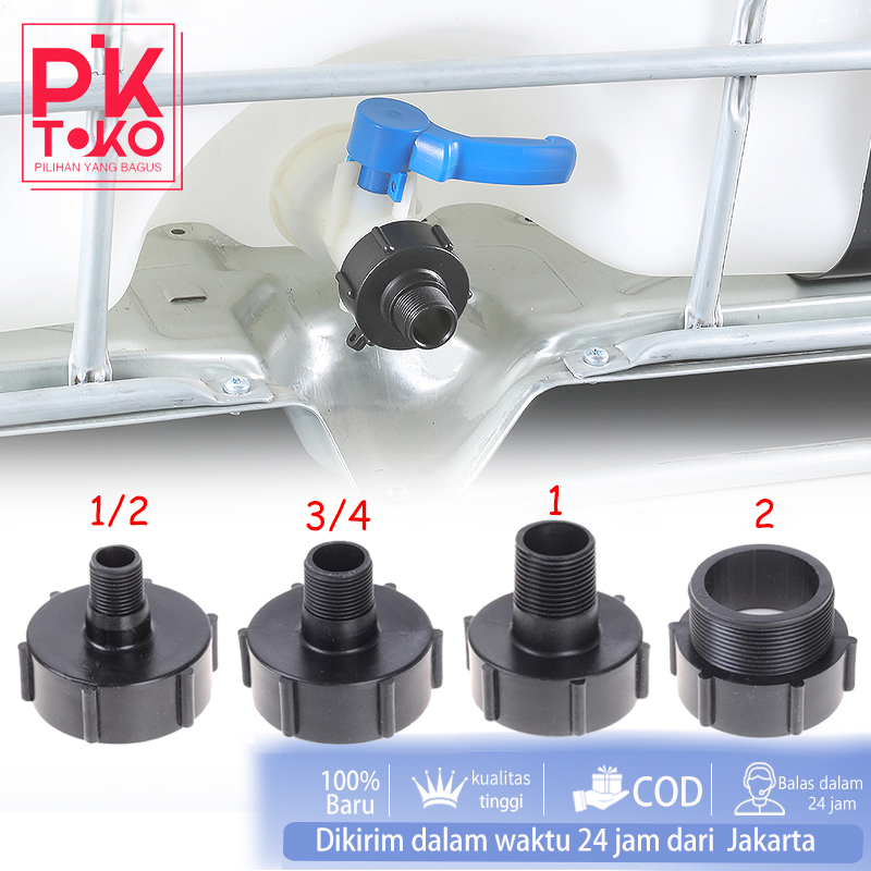 Jual IBC Tank Adapter Kran Ke Drat Luar 1/2 3/4 1 2 Inch Tutup Toren ...