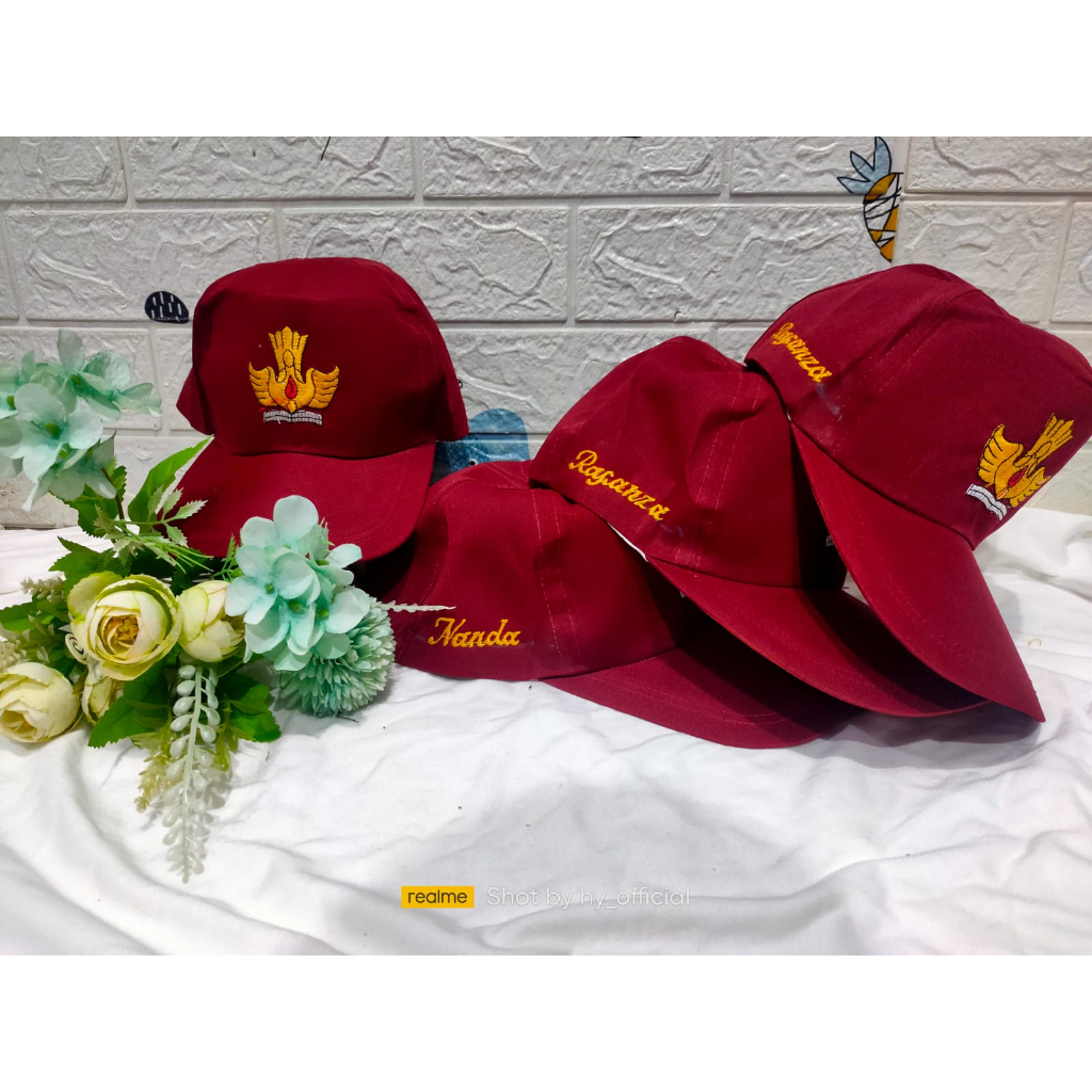 Jual TOPI SD Merah BORDIR NAMA GRATIS / Merah putih / Pramuka Siaga ...