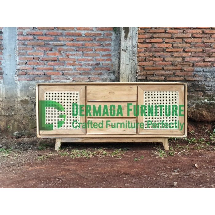 Jual PRE ORDER TV CABINET P2 LC3 ROTAN KAYU JATI BUFFET MINIMALIS ...