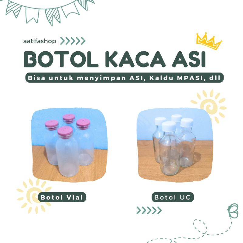 Jual 4 pcs Botol Kaca ASI, botol vial 100ml | Botol UC, botol UC1000 ...