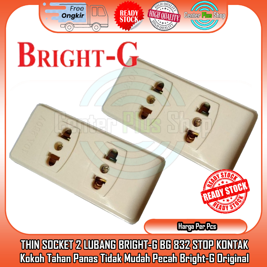 Jual Stopkontak soket 2 lubang Sakelar Listrik Tipe Merek Merk Bright-G ...