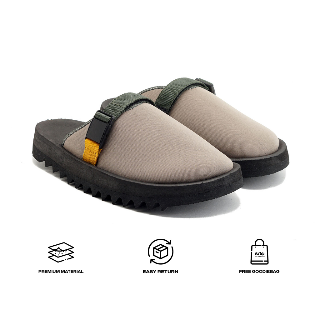 Jual Edefootwear REY - Sandal Slipper Webbing Slip on Abu Pria | Shopee ...