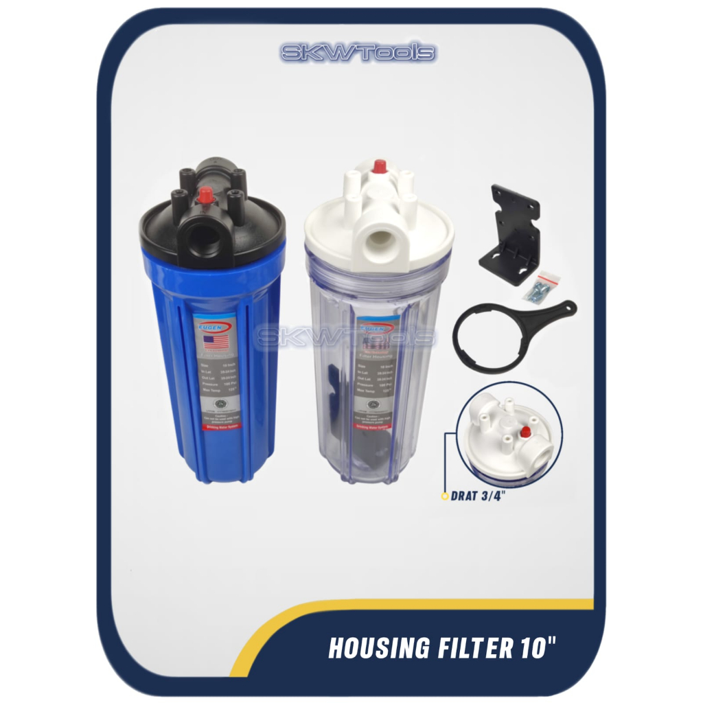 Jual Housing Filter Air Eugen 10 Inch Drat 3/4 Clear - Blue / Tabung ...