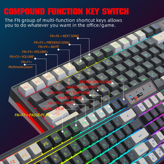Jual HXSJ L900 GAMING KEYBOARD 96 KEY RGB LIGHTING 2.4G Wireless ...