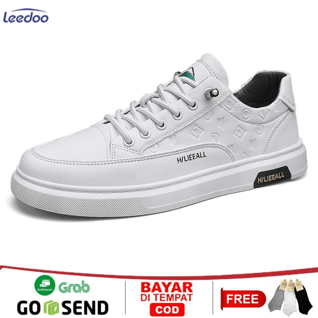 Jual Leedoo Sepatu Cowo Kulit Kekinian Sepatu Sneakers Pria Casual Sepatu Kerja Kuliah Fashion ...